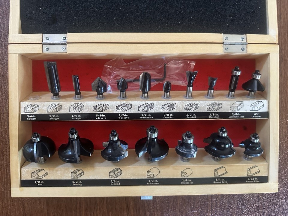 Router Bit Set 17 - Piece Assortment Woodworking Tool Kit CRAFTSMAN | eBay