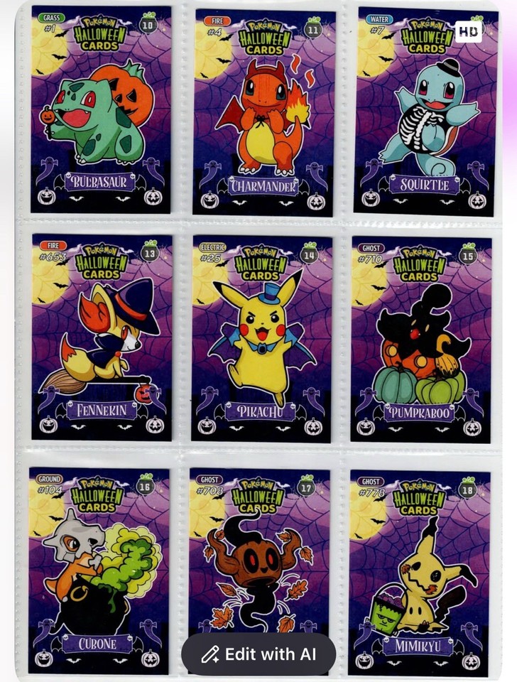 2025 BOX POKEMON COLLECTOONS HALLOWEEN Cards 150/150 With 1 Special ...