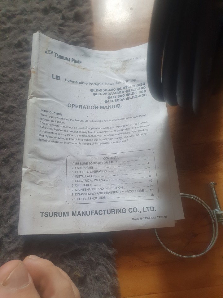 TSURUMI LB480 2" SUBMERSIBLE INDUSTRIAL WATER PUMP HEAVY DUTY 110v ...