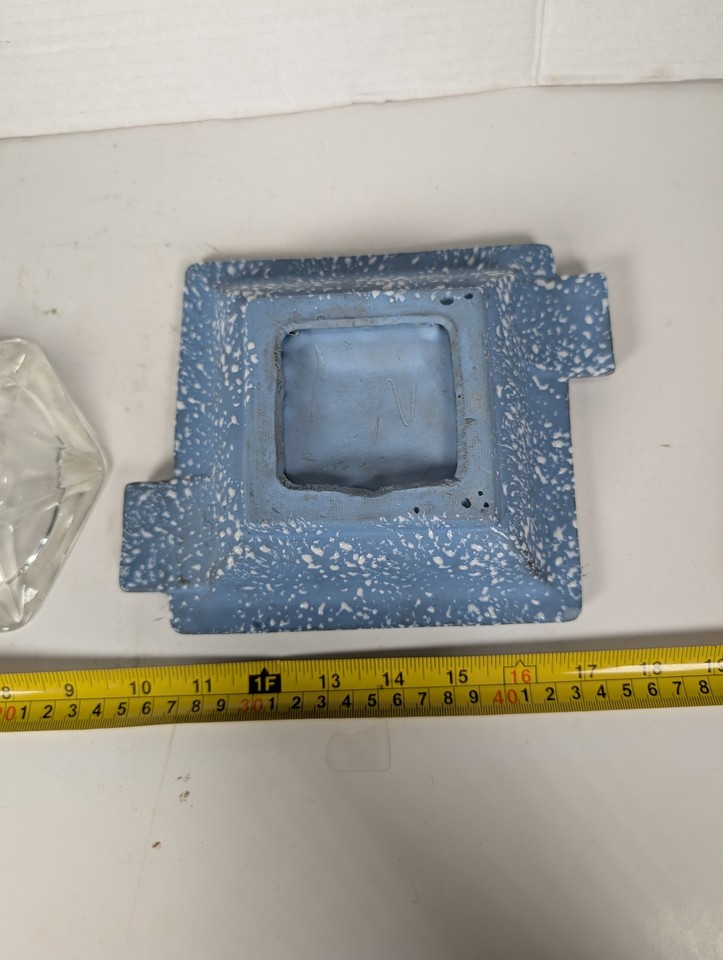 Vintage Ashtray Lot 3 Glass Metal Clear Pressed Advertising Pink Label ...