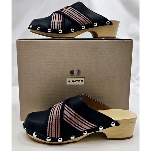 Hunter Original Women's Play Clog Crisscross Blue/Rose Studded Sz 9 NEW ...