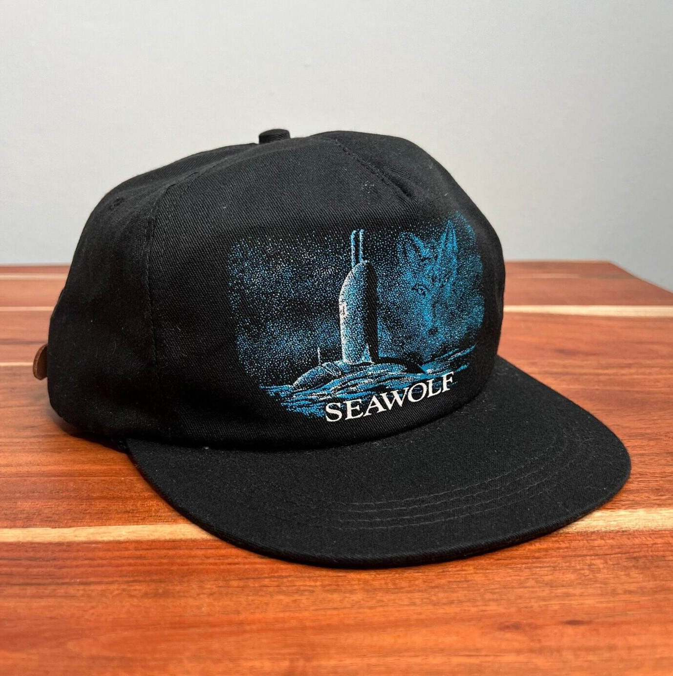 Vintage USS Seawolf Submarine Snapback Hat US Navy Gr… - Gem