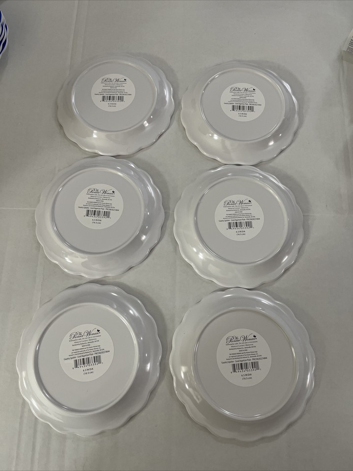 The Pioneer Woman Country Splatter Coral Melamine Appetizer Plate Set ...