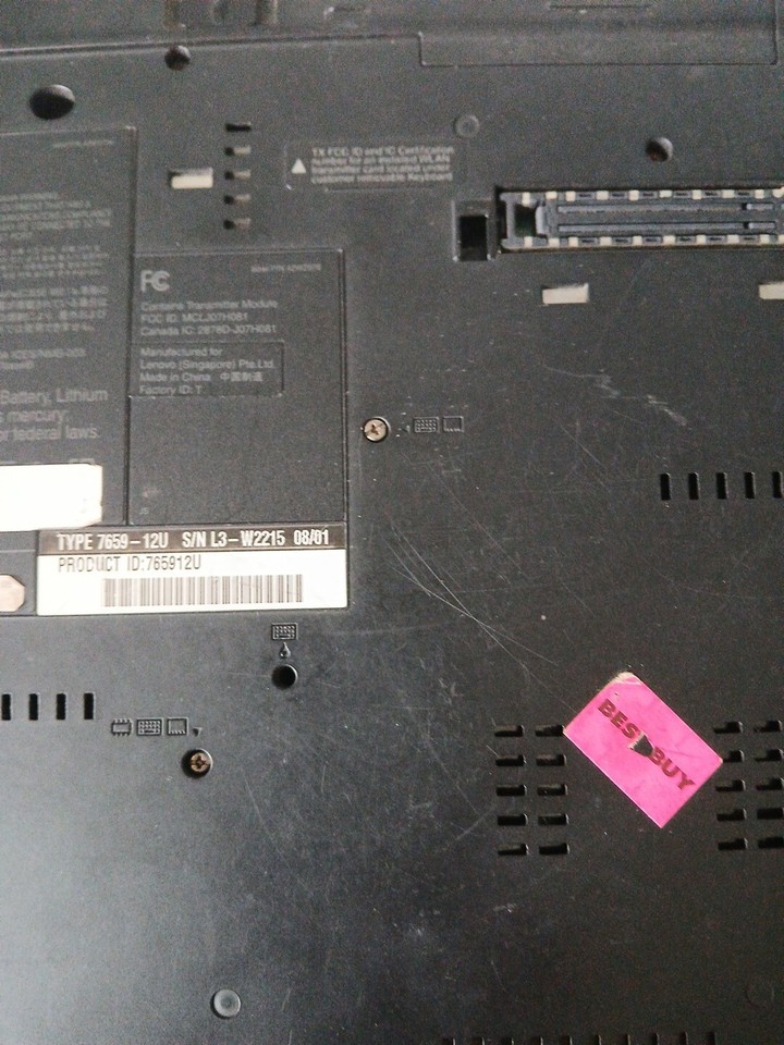 Lenovo Thinkpad T61 Type 7659-12U, Parts And Repair Only | eBay