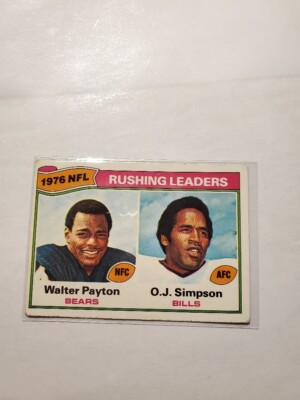 WALTER PAYTON OJ O.J. SIMPSON 1976 NFL Rushing Leaders 1977 Topps #3 ...