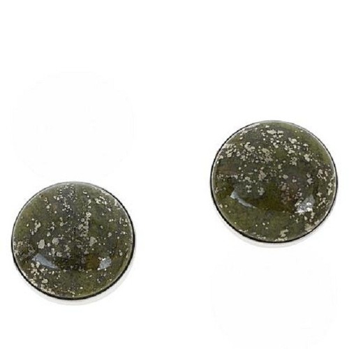 HSN Jay King Forest Night Green Epidote Sterling Silver Button Stud ...