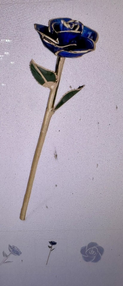 Alive Rose Live Rose 24 Gold Plated Royal Blue Lacquer Finish ...