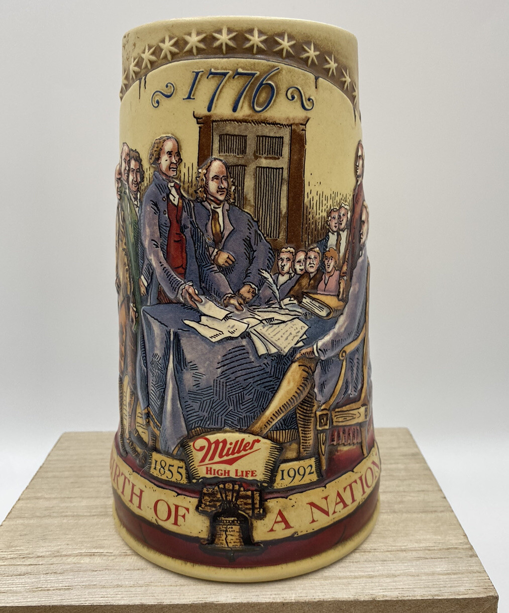 MILLER HIGH LIFE Birth of a Nation Beer Stein 1776 Declaration of Independence | eBay