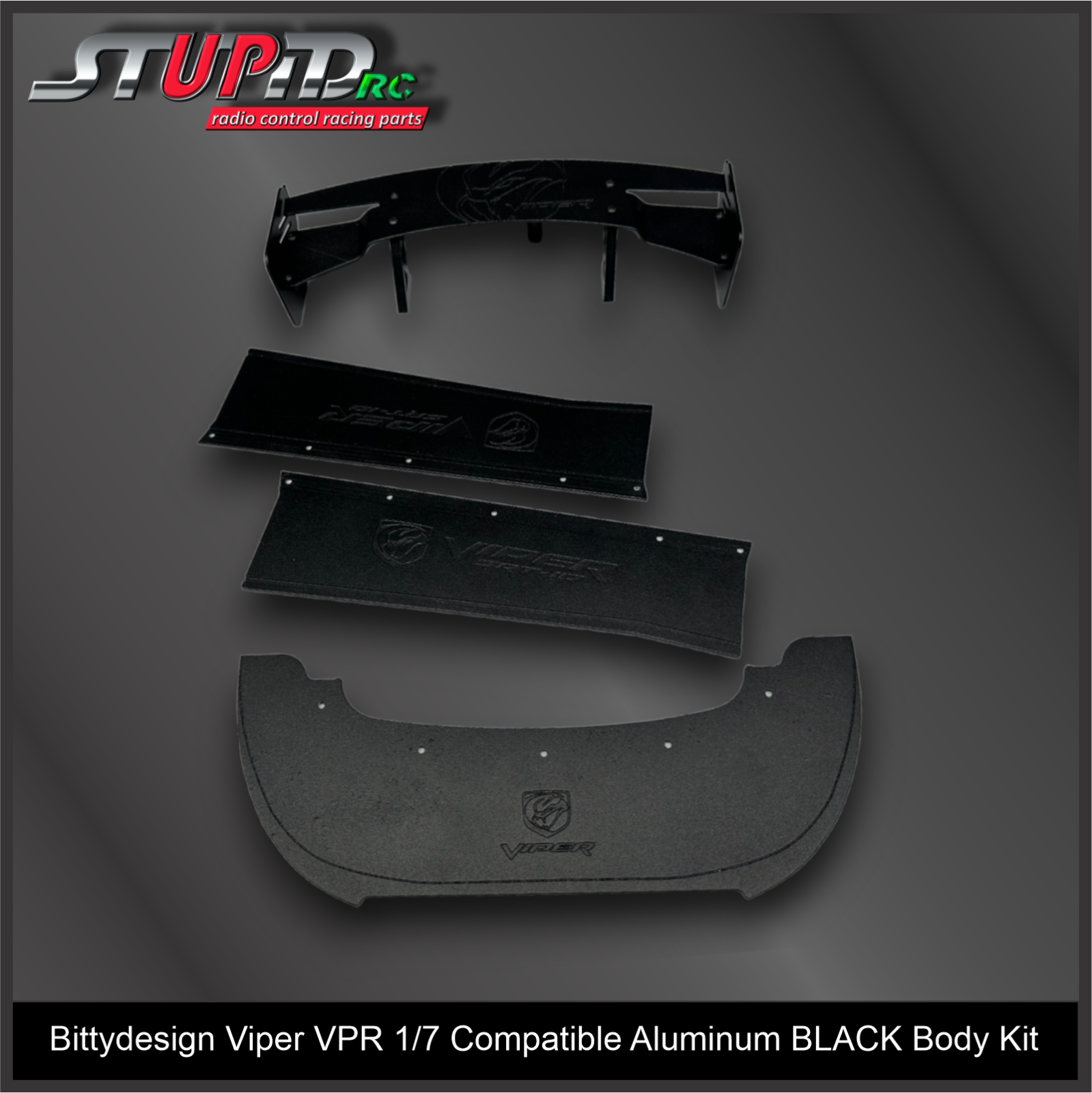Bittydesign Viper VPR 1/7 Compatible Aluminum BLACK Body Kit Felony ...