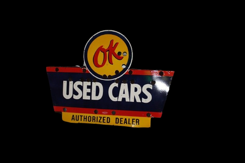 RARE OK USED CARS PORCELAIN NEON SIGN SKIN 45 INCHES LENGTH | eBay