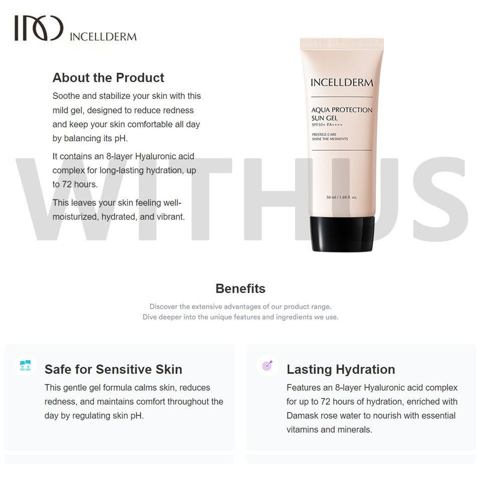 INCELLDERM Dermatology Booster Serum Cream Oil-Mist Balance Sun Gel BB ...