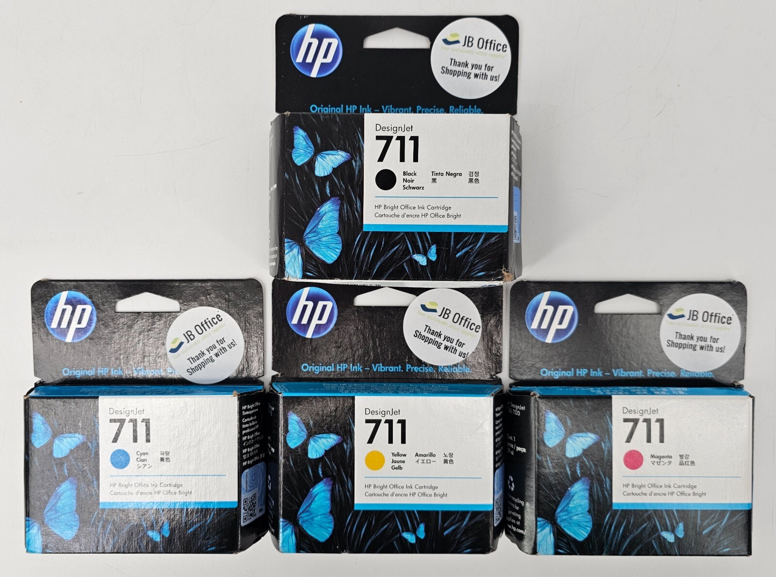 GENUINE SET 4 HP 711 INKS DESIGNJET T120 T520 - CZ133A CZ132A CZ131A ...