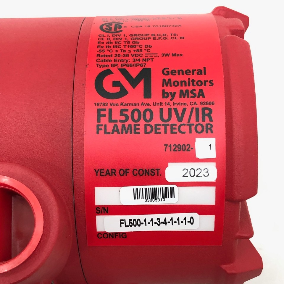 NEW MSA General Monitors FL500 UV/IR Flame Detector FL500-1-1-3-4-1-1-1 ...