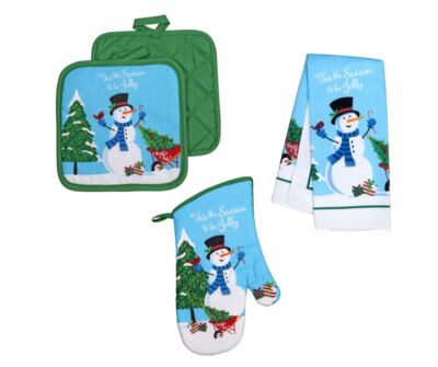 Christmas Snowman Kitchen Decor Theme Kitchen Linen Set Design Bundle ...