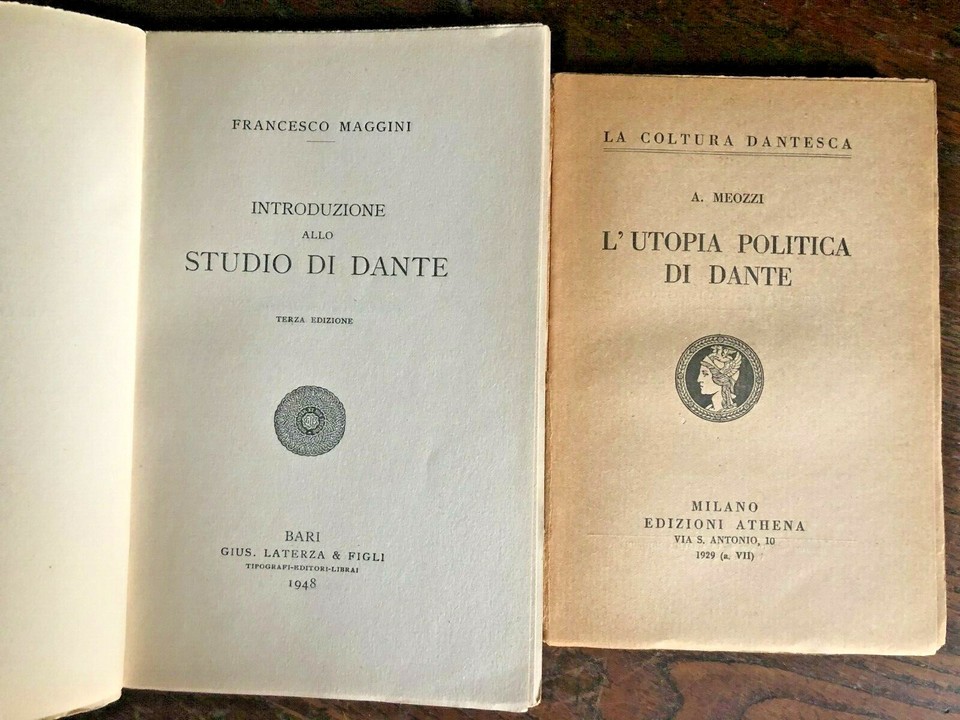 Meozzi. L`Utopia Return Policy Dante.1929 + Intro Allo Studio Of Dante ...