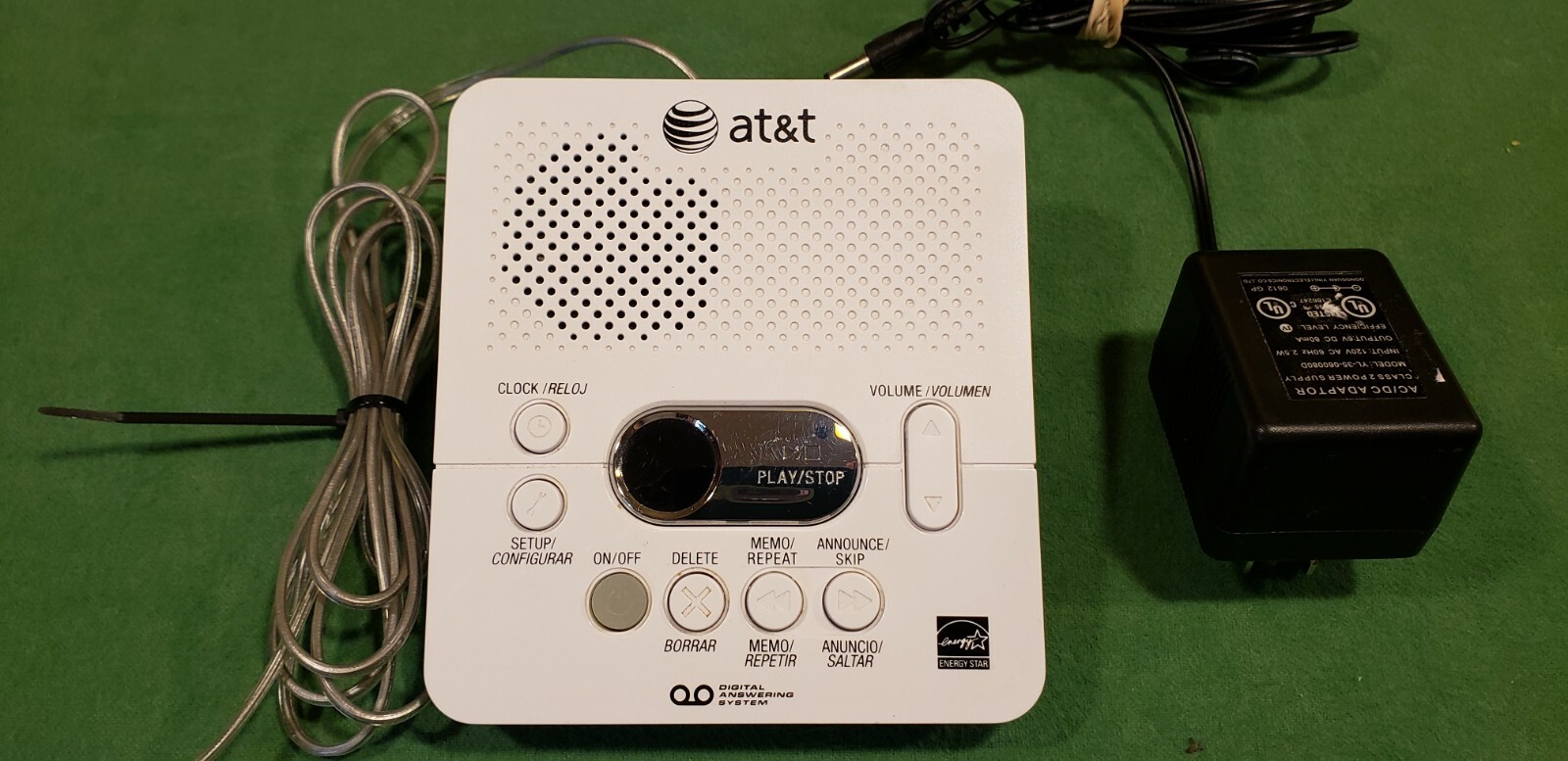 AT&T DIGITAL ANSWERING SYSTEM MACHINE MODEL 1740 w/ TIME/DAY STAMP ...