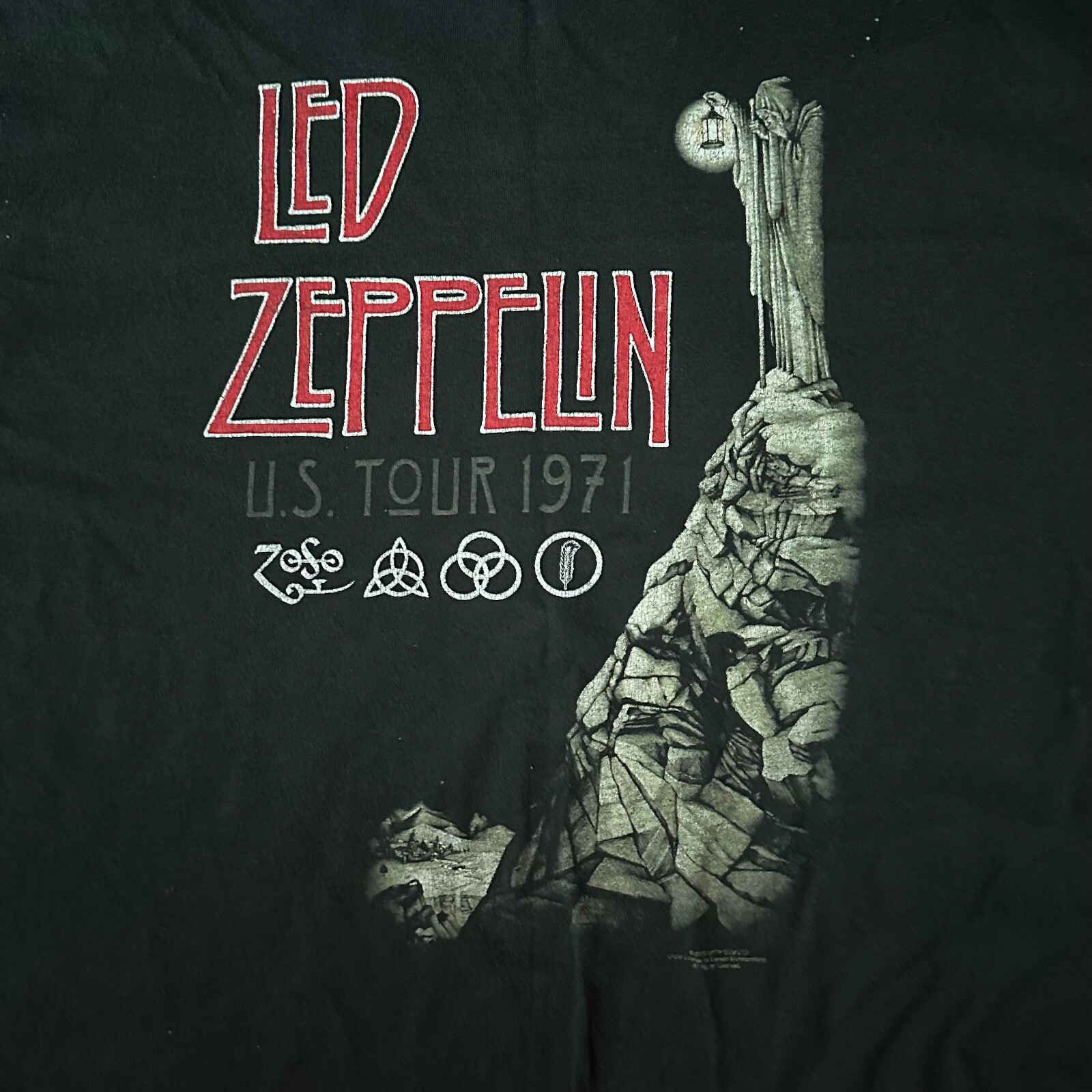 Vintage Led Zeppelin 1971 U.S Tour Band Hanes Heavywe… - Gem