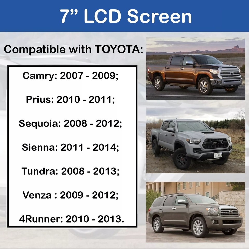 7" LCD Screen Display Replacement for TOYOTA 4Runner 2010-2013 JBL ...