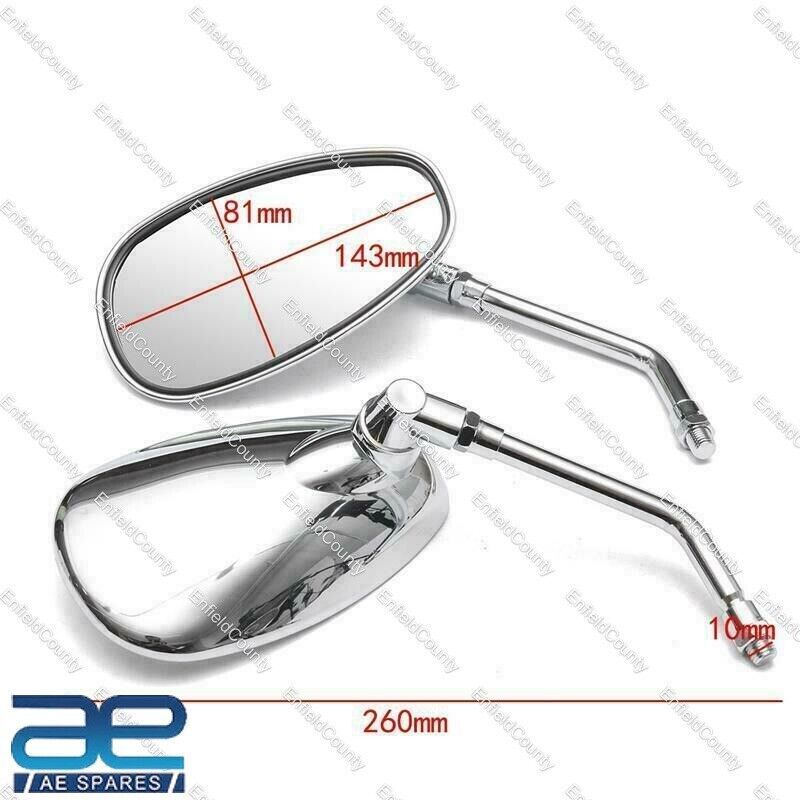 Rear View Side Mirrors Chrome 10mm for Suzuki Motorcycle Cruiser ...