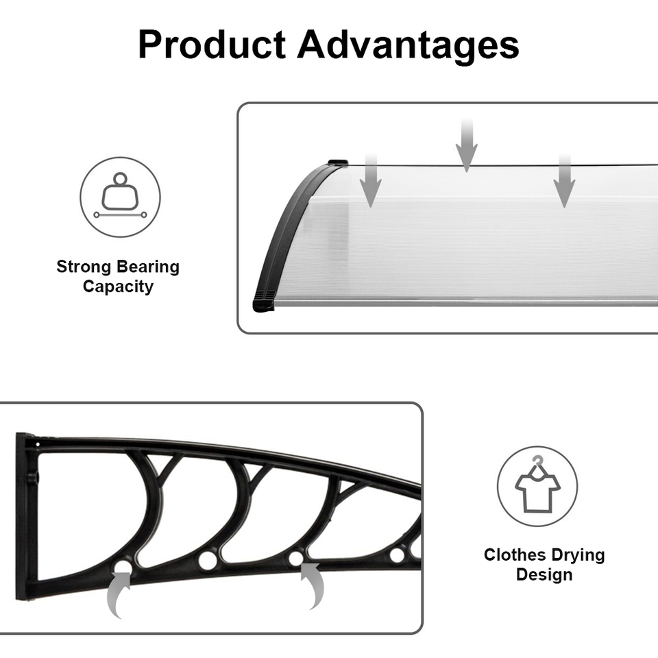 Door Canopy Awning Shelter Front Back Porch Patio Window Roof Rain ...