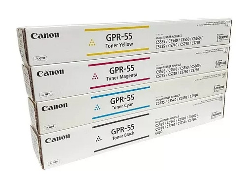 Genuine Canon Full Set GPR-55 Black Cyan Yellow Magenta Toner Cartridge ...
