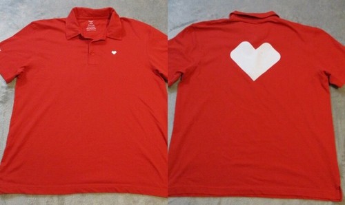 CVS Employee Uniform Polo Shirt Mens Large Red White Logo Cotton Short ...
