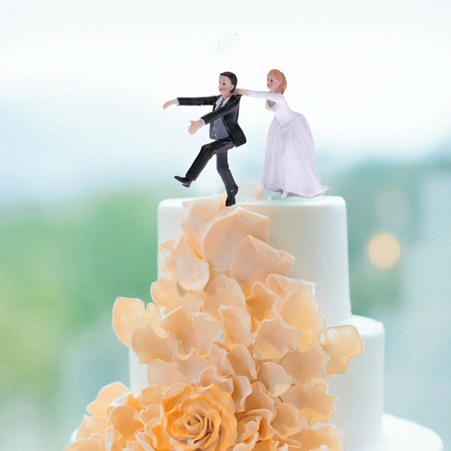 Wedding Cake Topper Funny Bride and Groom Novelty Figurine Mr & Mrs ...
