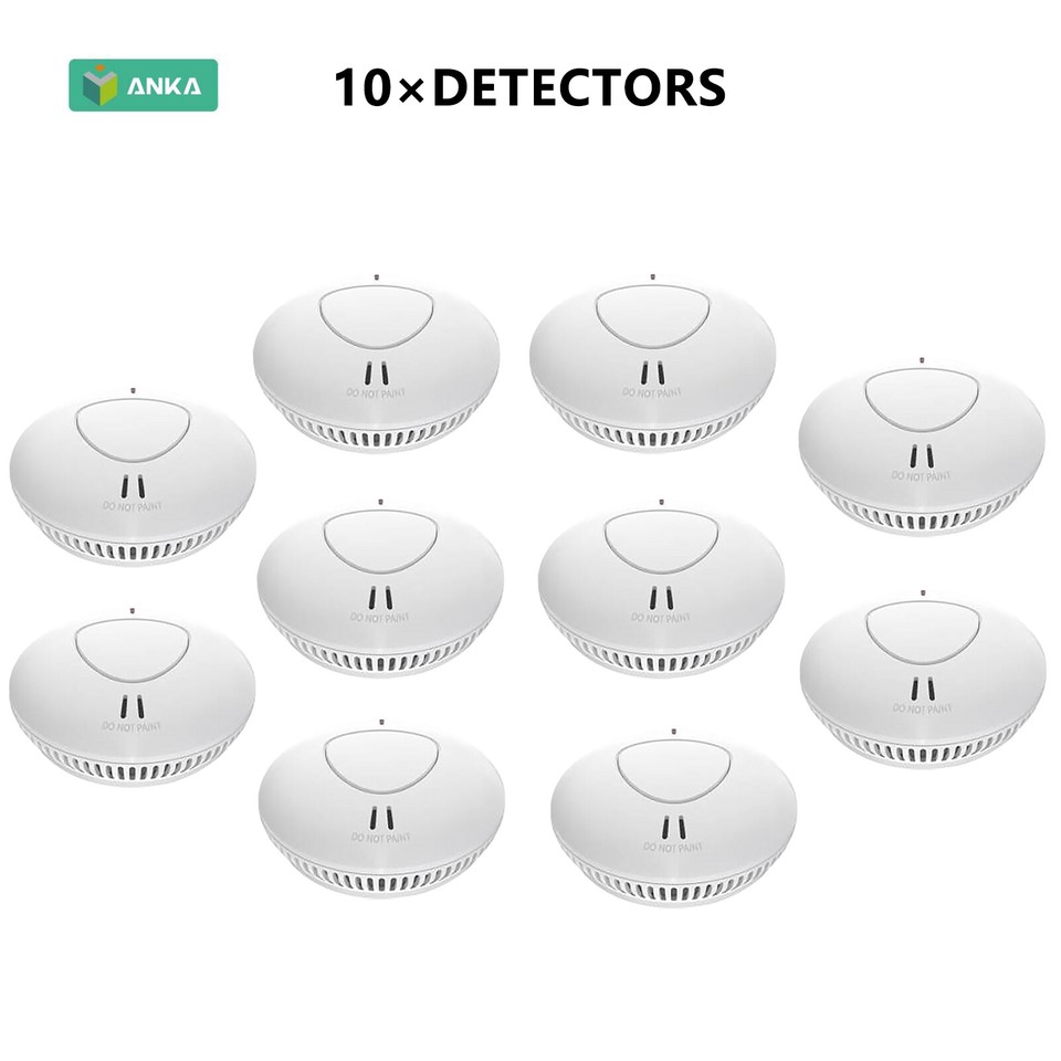 ANKA Wireless Interconnected Photoelectric Smoke Alarm Detector 10 ...