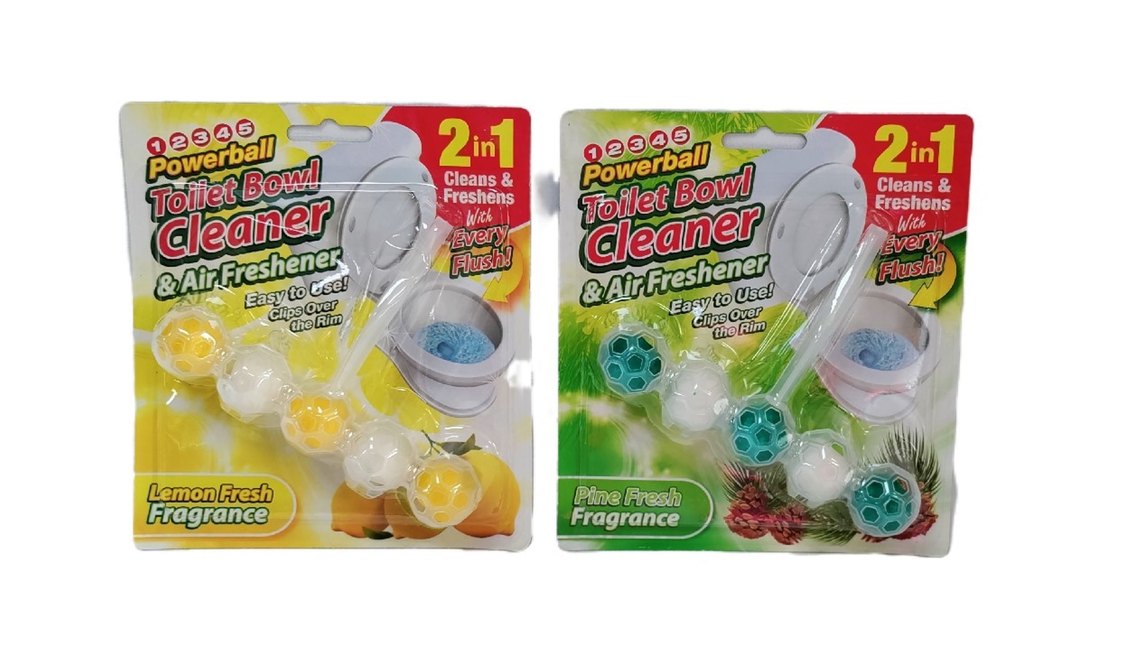 6 Powerball Toilet Bowl Cleaner Rim Blocks Fresh Lemon & Fresh Pine ...