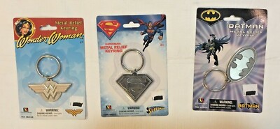 DC Comics Superman, Batman, Wonder Woman Keychain Metal Keyring/Chains ...
