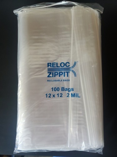 1.5x1.5 to 20x20 Clear Reloc Zippit Lock Seal Top Reclosable Zip-lock ...