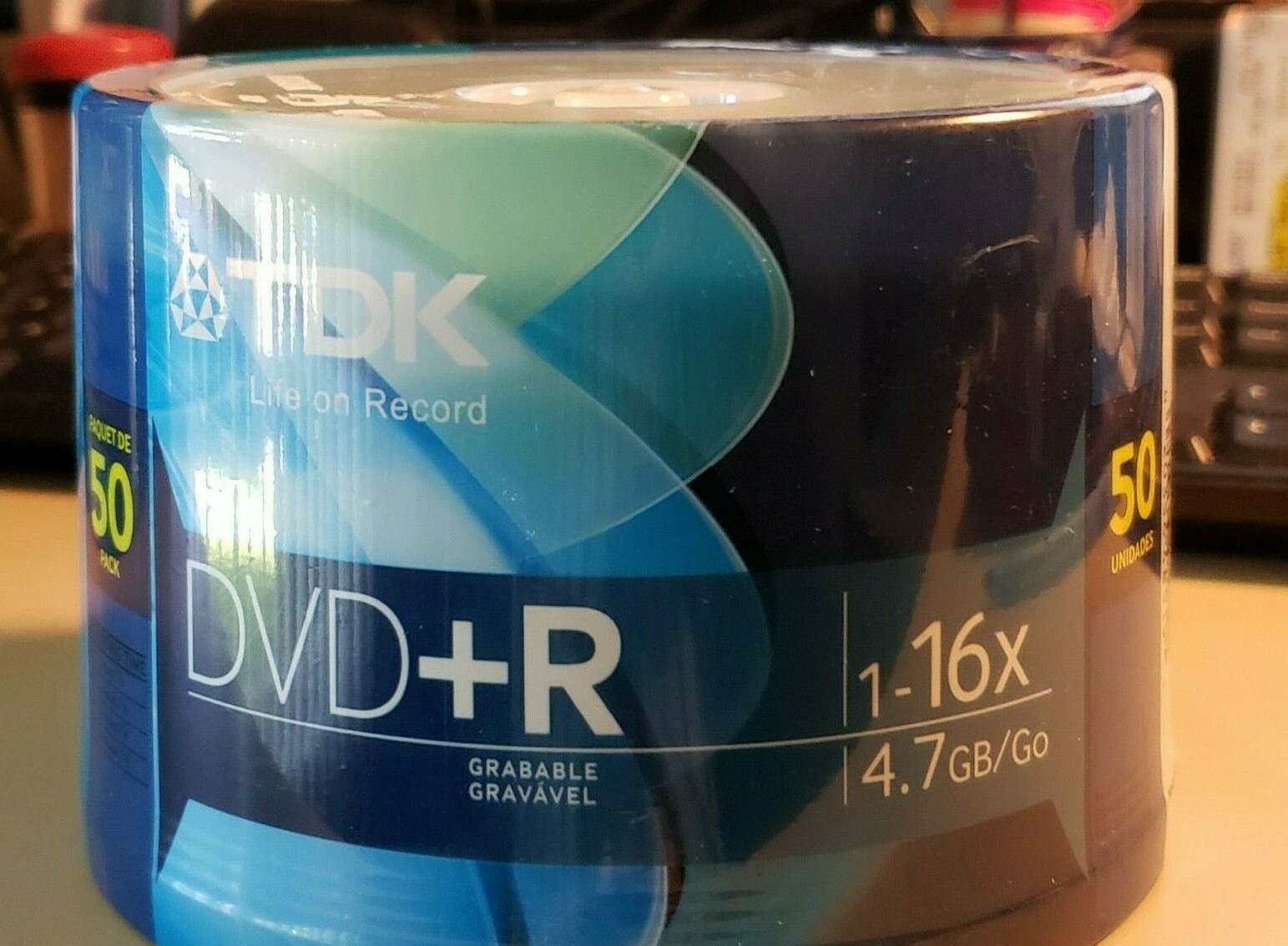 TDK DVD+R Pack of 50 16X 4.7GB Recoverable Model # DVD+R47FC50 UPC ...