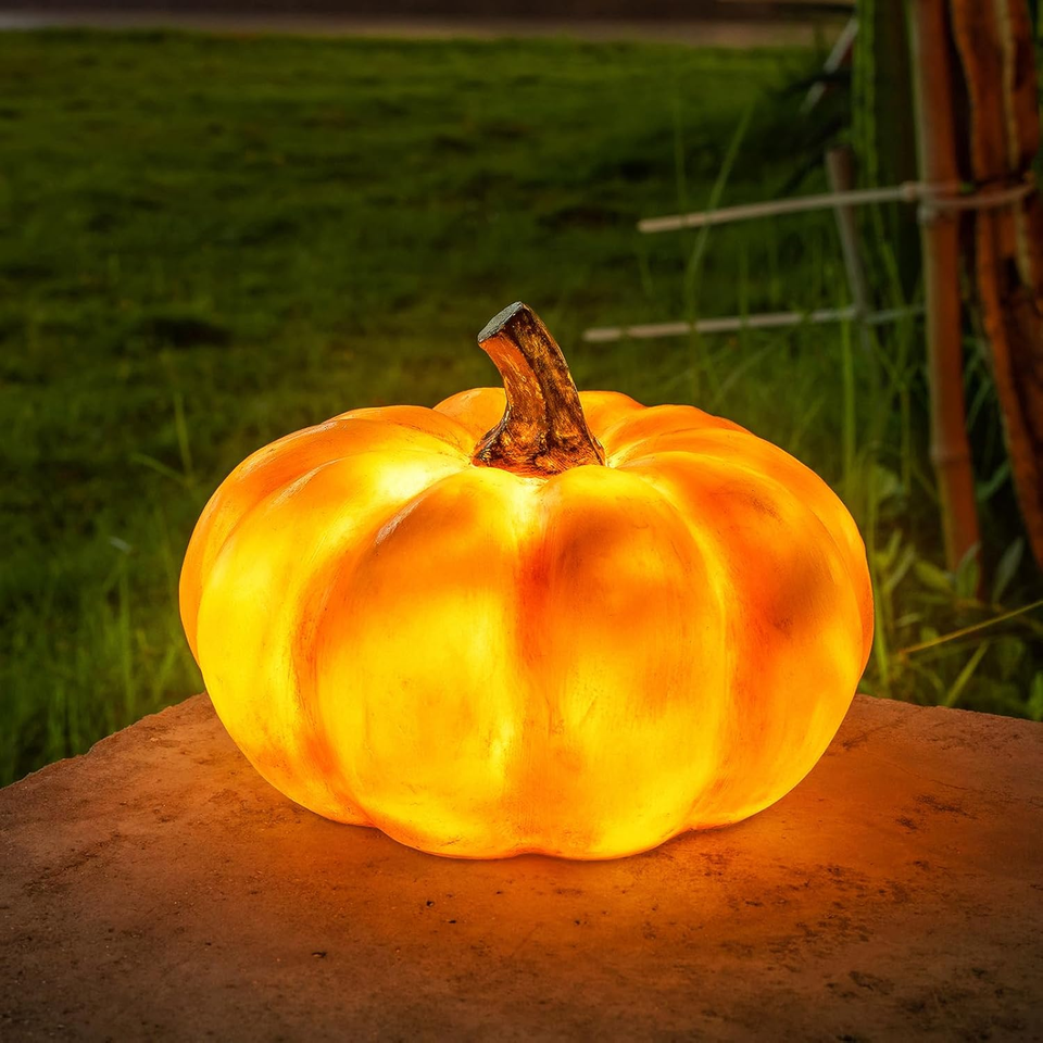 Solar Pumpkin Garden Statues Halloween Decor Outdoor Pumpkin Lights ...