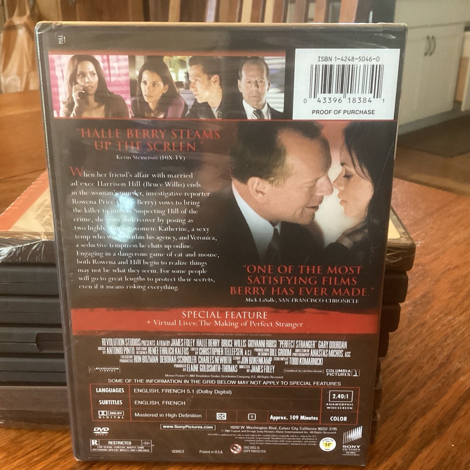 Perfect Stranger (DVD, 2007, WS) New, Unopened, Bruce Willis, Halle ...