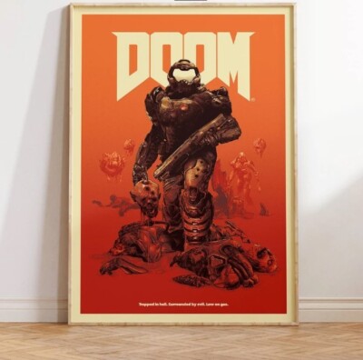 Doom Eternal Game Poster, FPS Gaming Wall Art, Gaming Room Decor 1 | eBay