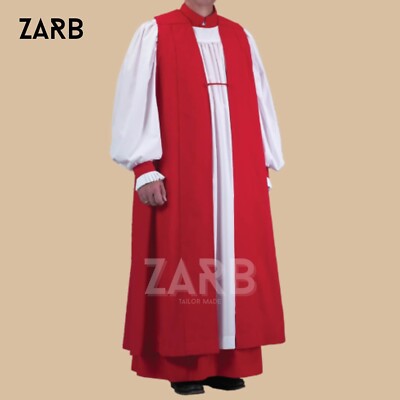 Red Bishop Rochet Chimere Set Anglican Episcopal Vestment Clergy Robe ...