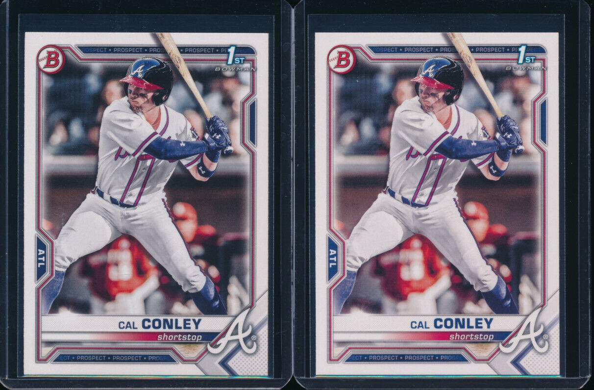 Lot of (3) CAL CONLEY 1st 2021 Bowman Draft Paper Braves Rookie Card RC ...