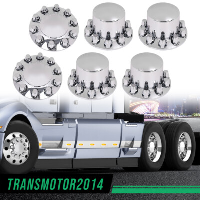 Hub Cover Semi Truck Wheel Kit Axle Cover 33mm Lug Front & Rear ...