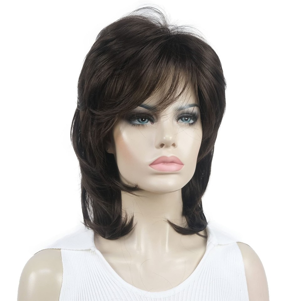 Aimole Soft Shaggy Layered Medium Length Classic Cap Synthetic Women ...