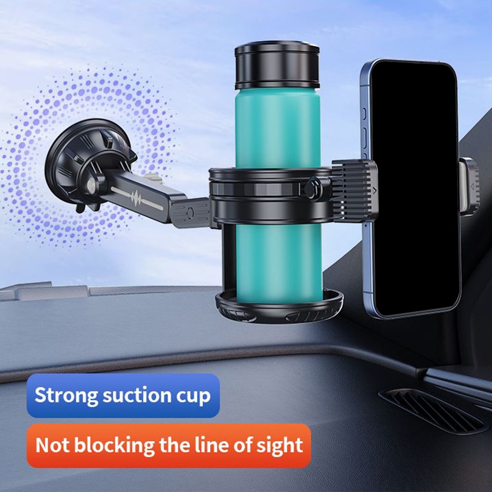 360° Universal Cup Holder Car Mount Cradle For Cell Phone Drink ...