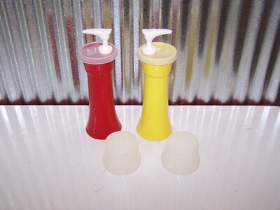 TUPPERWARE Ketchup and Mustard Pump Containers 718-14 and #718-13 | eBay