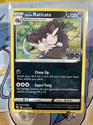 Pokémon TCG Alolan Raticate Pokemon GO 042/078 Regular Common | eBay