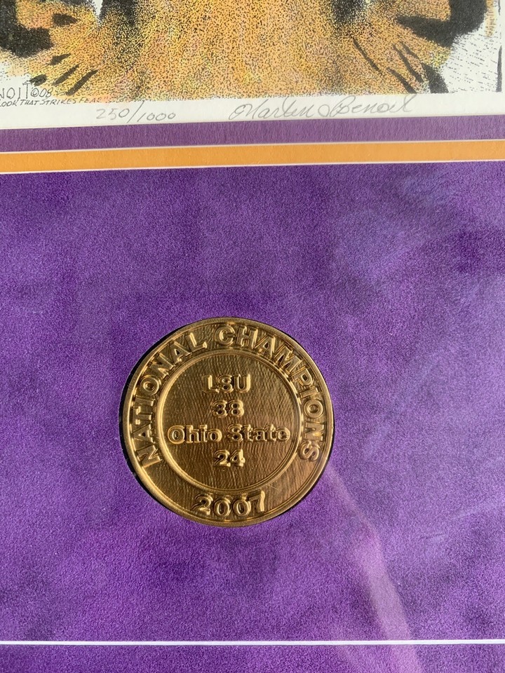 LSU Tigers Football 2007 NATIONAL CHAMPIONS BCS Game Framed Art Coin #d ...