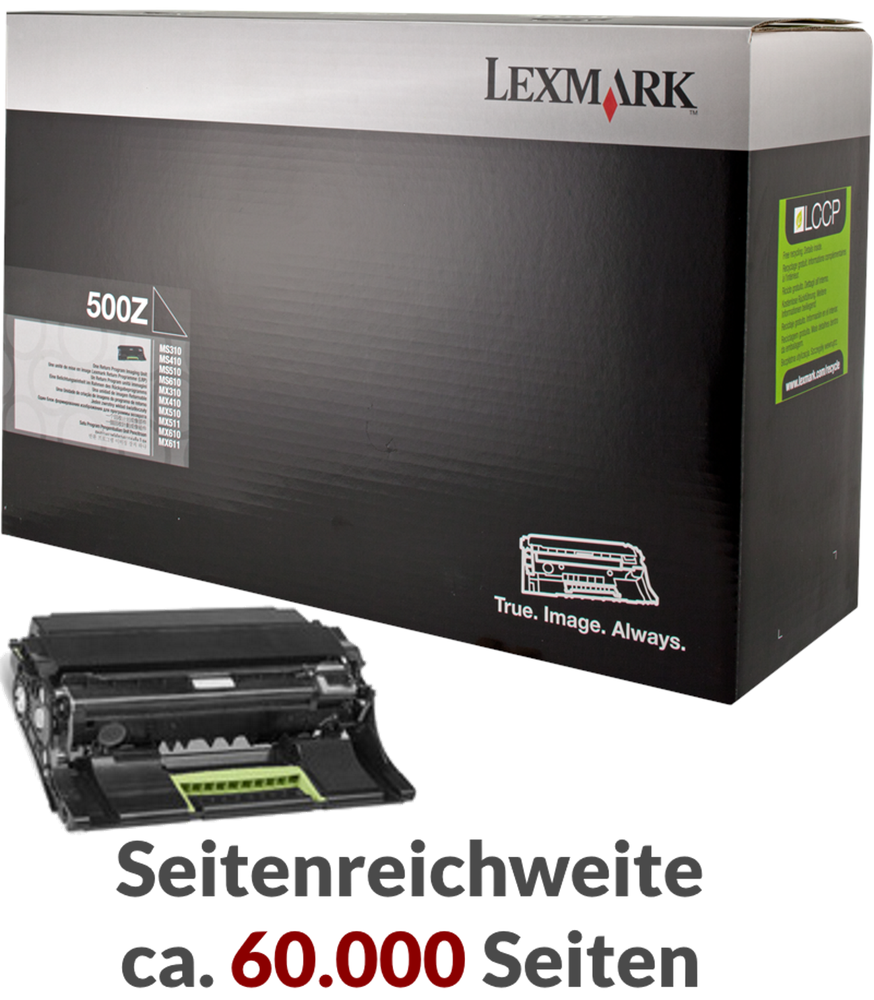 Original Lexmark 500Z Rückgabe Belichtungseinheit Schwarz Bildtrommel ...