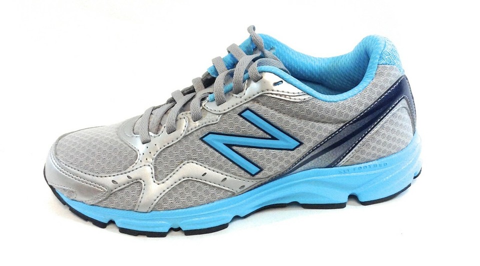Womens New Balance 450 WB1 Silver Light Blue Running Sneakers Shoes | eBay