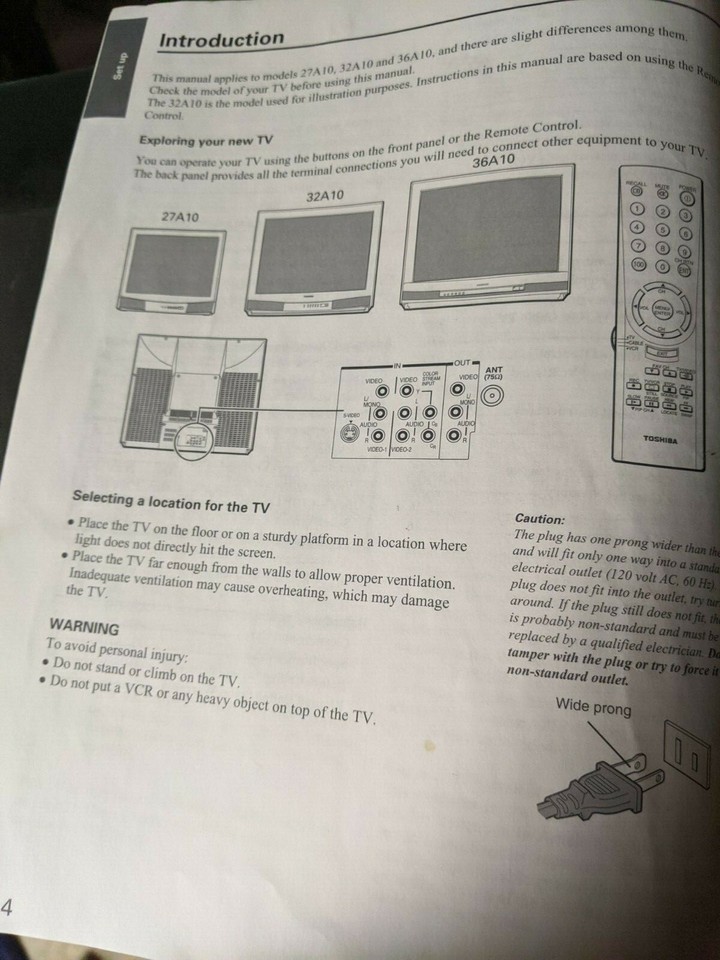 Vintage 36" Toshiba Tube CRT Color TV | eBay