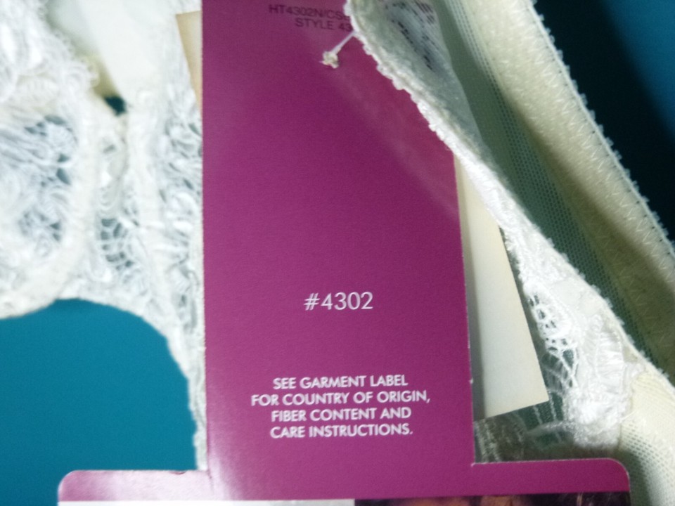 NWT Vtg Playtex Secrets #4302 Embroidered Rosebud Lace Shaping Bra 42 C ...