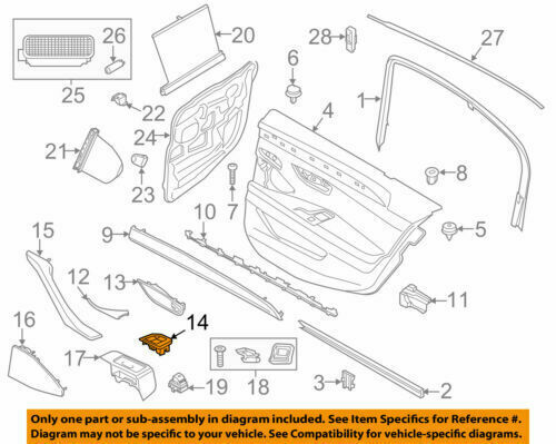 OEM BMW HYBRID 5 F10 F11 F18 518D 520D TRIM POWER WINDOW RIGHT ...