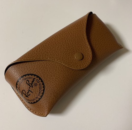 Ray Ban Soft Sunglasses Case Pebbled Snap Closure Leather Brown Vintage ...