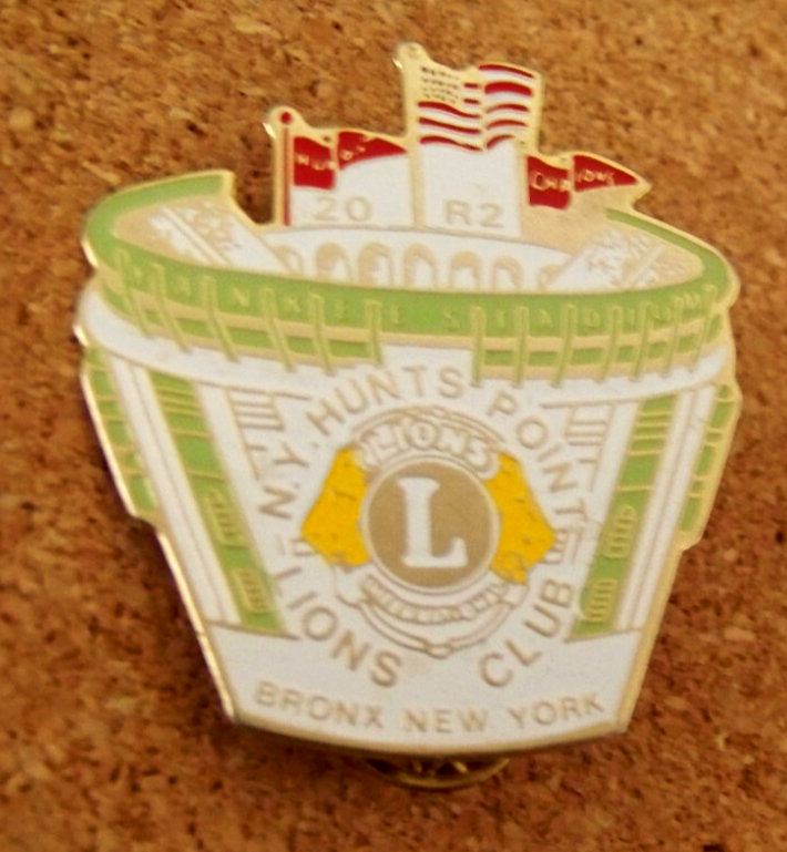N.Y. Hunts Point Lions Club Yankee Stadium pin 20 R2 Bronx New York ...